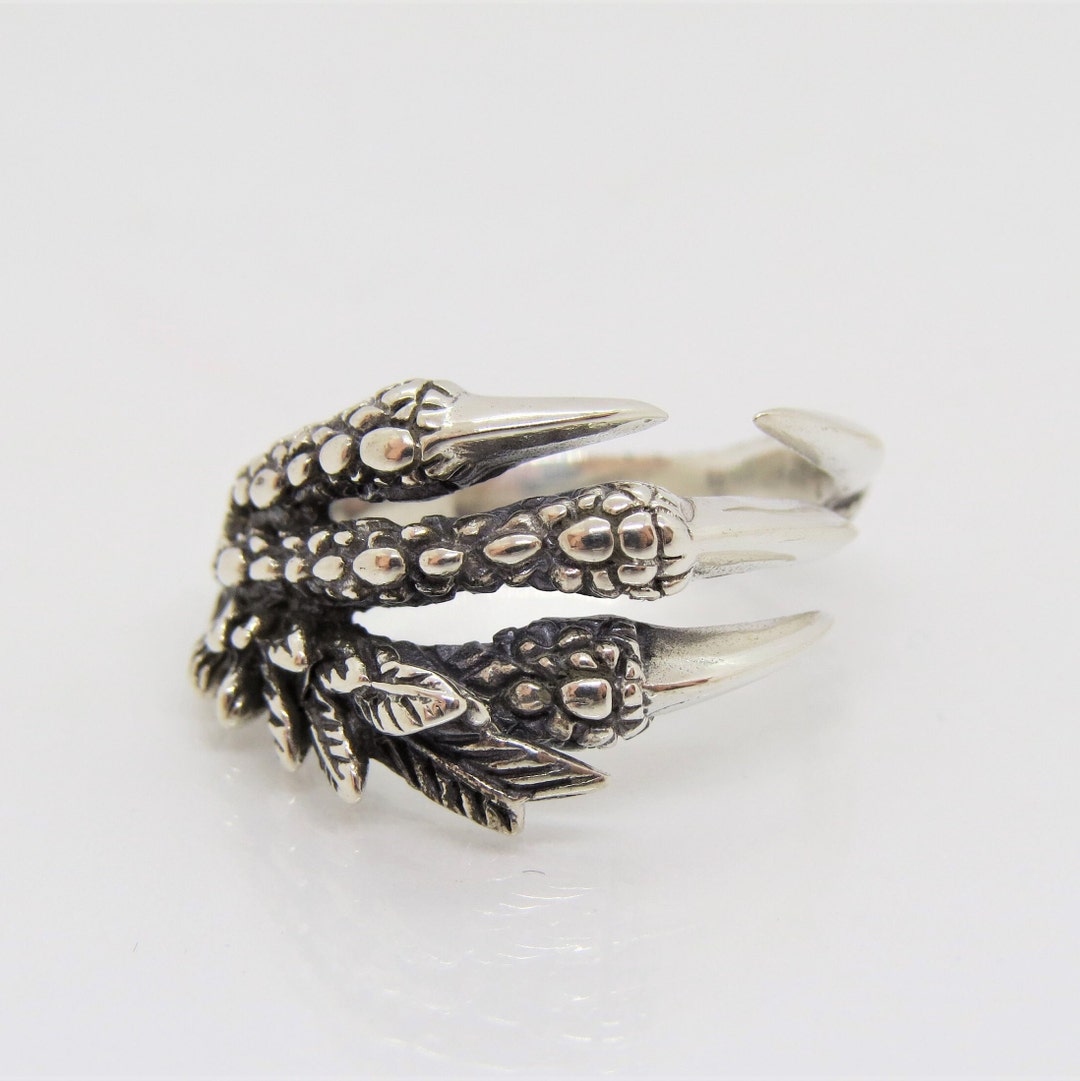 Vintage Gothic Sterling Silver Claw Ring Size 10 - Etsy