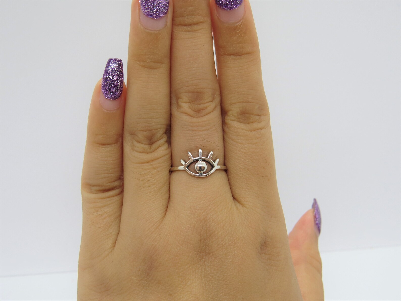 Vintage Sterling Silver Evil Eye Ring Size 10 - Etsy