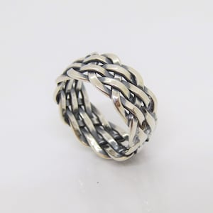Sterling Silver Braided Band Ring. - Etsy