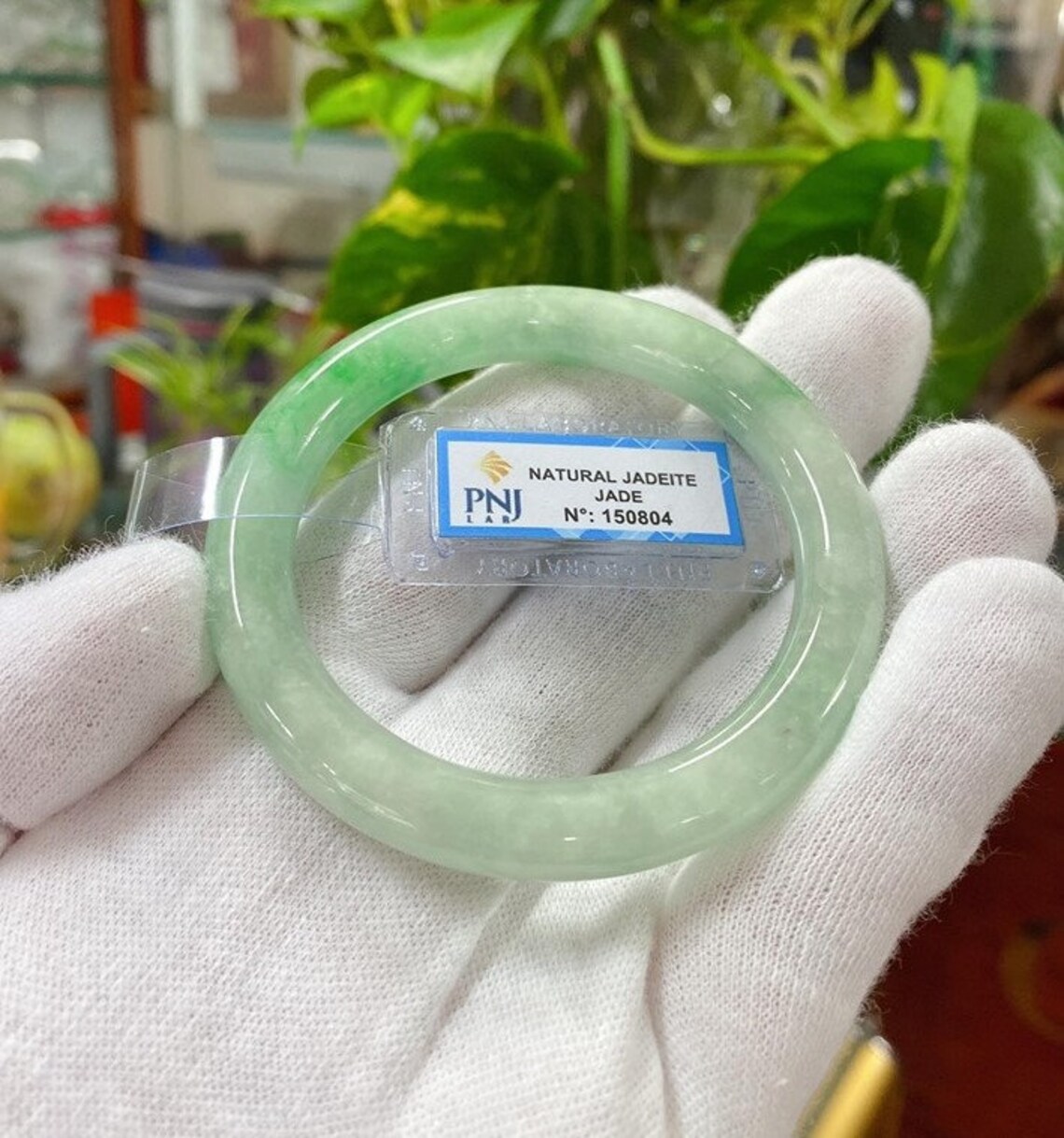 Translucent Natural Green White Jadeite Jade Vintage Bangle - Etsy