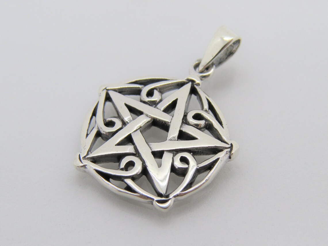 Vintage Sterling Silver Pentagram Pendant | Etsy
