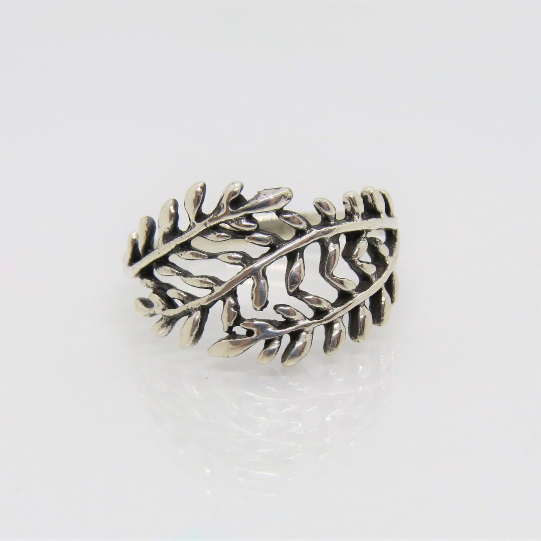 Sterling Silver Wraparound Leaf Dome Ring. - Etsy