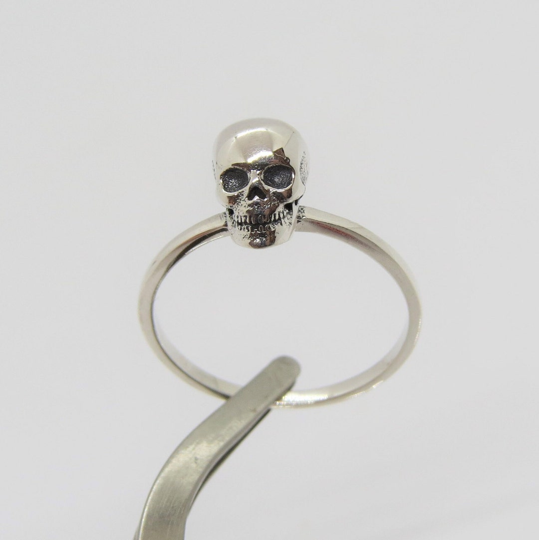 Vintage Sterling Silver Skull Ring Size 8 - Etsy
