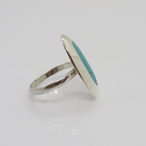 Vintage Sterling Silver Turquoise Dome Ring Size 9 - Etsy