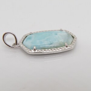 Vintage Sterling Silver Natural Larimar Coffing Pendant - Etsy