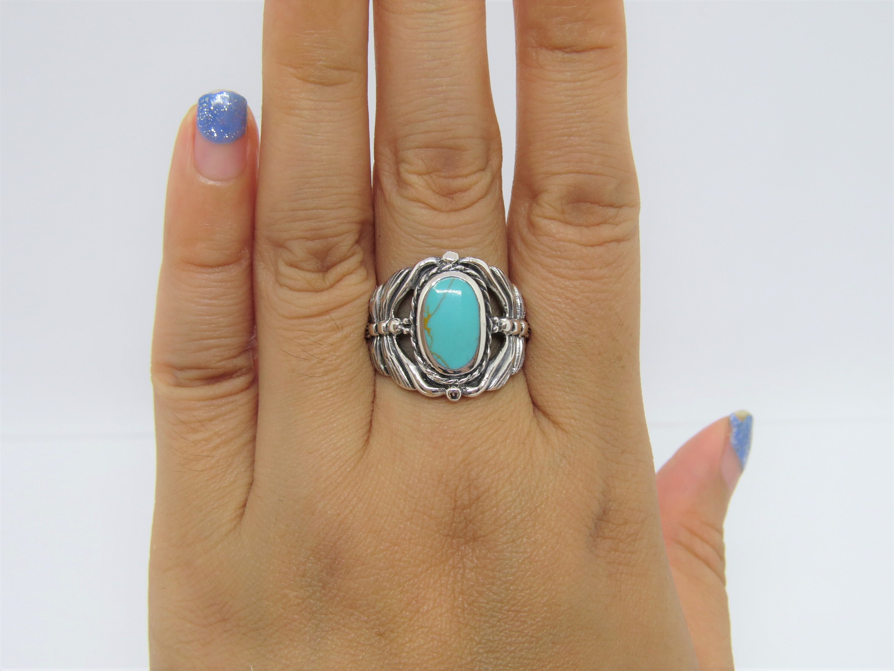 Vintage Sterling Silver Turquoise Dragonfly Ring Size 8 - Etsy