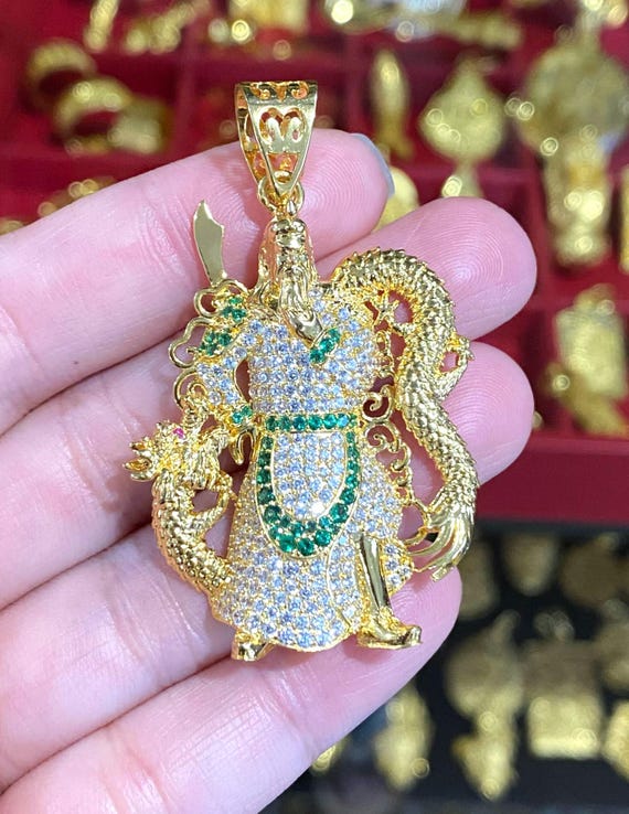 Vintage 15K 610 Solid Yellow Gold Emerald & White Top… - Gem