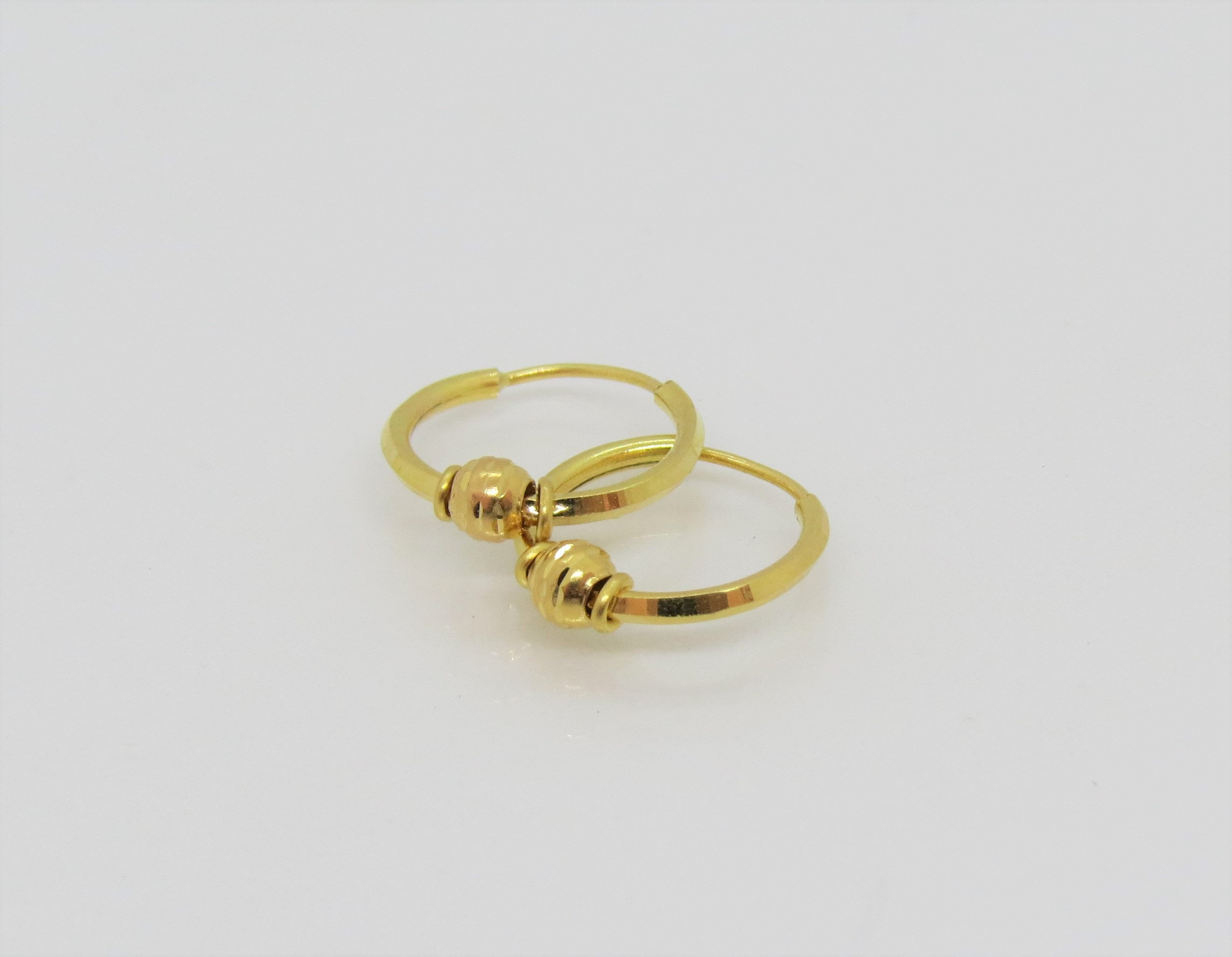 Vintage Bali 18K Solid Yellow Gold Small Baby Girls Hoops - Etsy