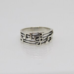 Vintage Sterling Silver Music Notes Band Ring Size 7 | Etsy