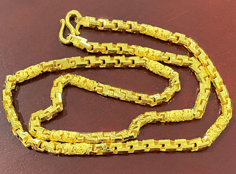 Vintage 24K 980 Solid Pure Gold Anchor Dragon Rolo Link Chain - Etsy