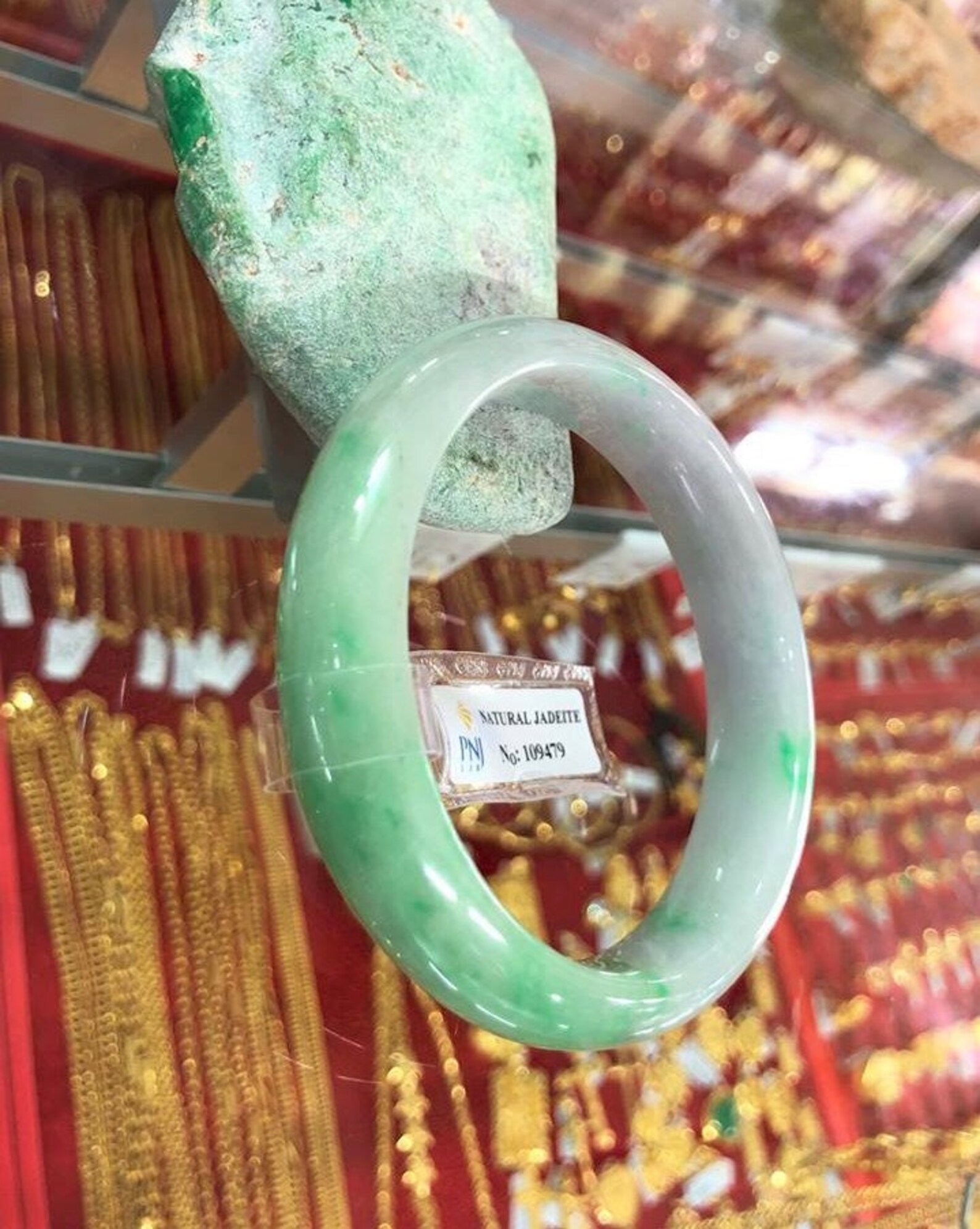 Vintage Translucent Natural Light Lavender, Green Jadeite Jade Bangle ...