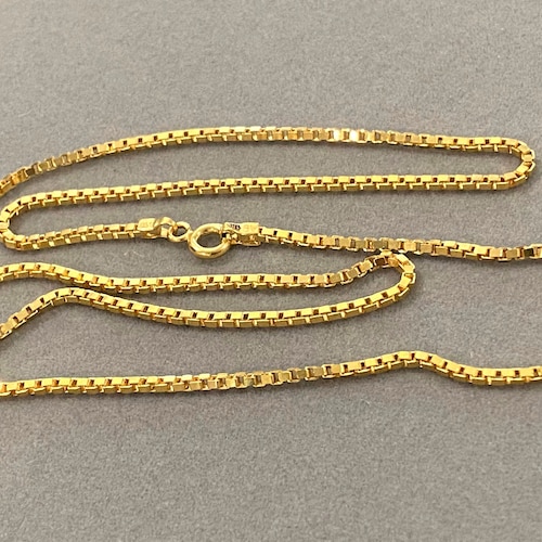 18K Solid Yellow Gold Box Chain Necklace 202224 Inches 2mm - Etsy