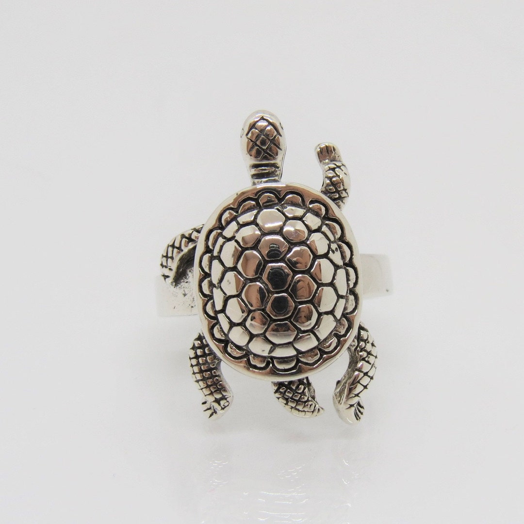 Vintage Sterling Silver Turtle Ring Size 6 - Etsy