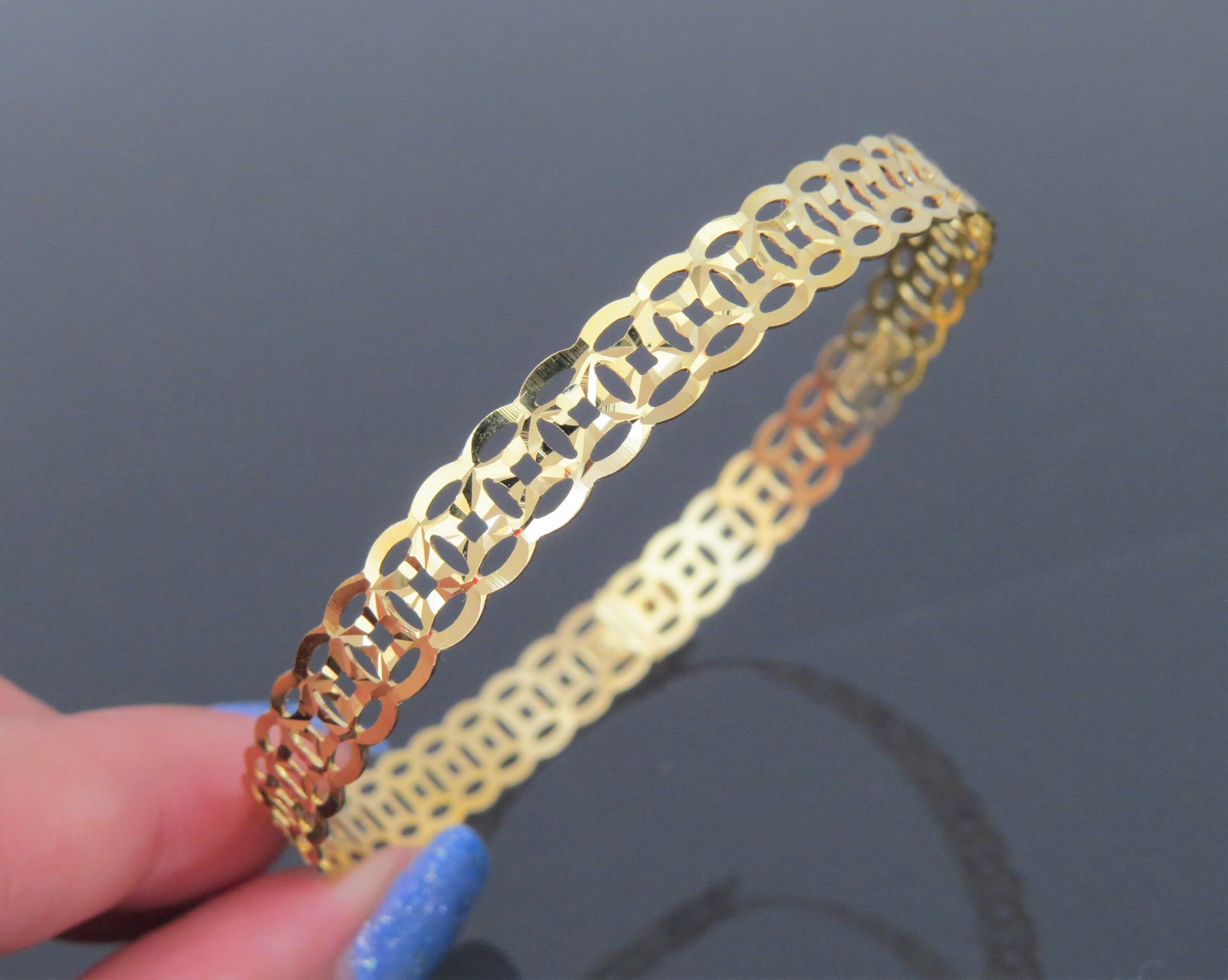 Vintage 18K Yellow Gold Money Coin Bangle Bracelet 52.5MM - Etsy