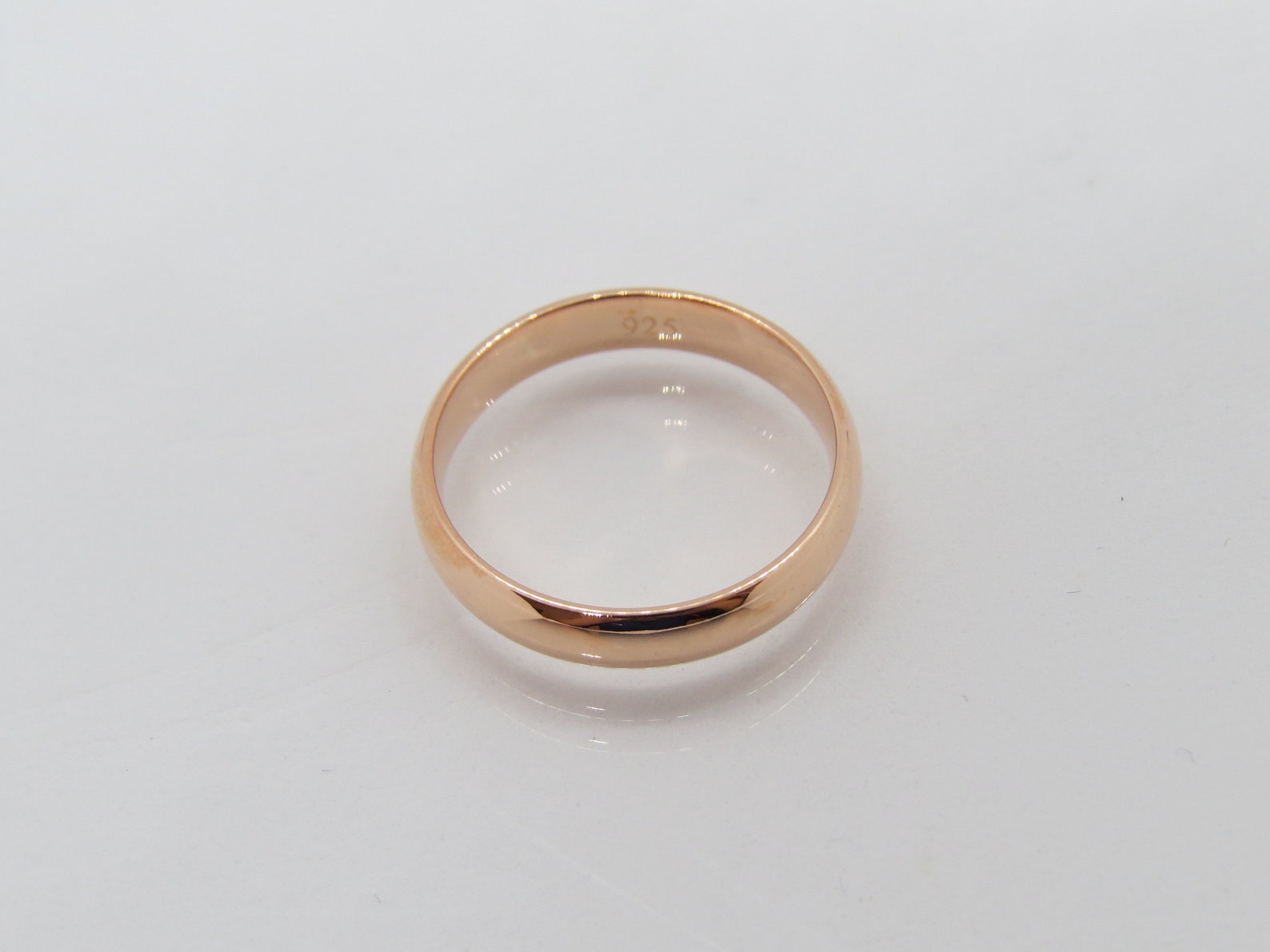 Vintage Sterling Silver Rose Gold Plated Wedding Band Ring | Etsy