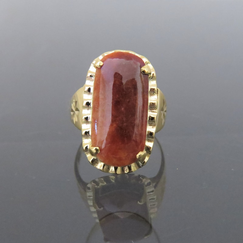 Red Jade Ring - Etsy