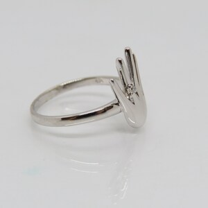 Vintage Sterling Silver White Topaz Hand Ring Size 8 - Etsy