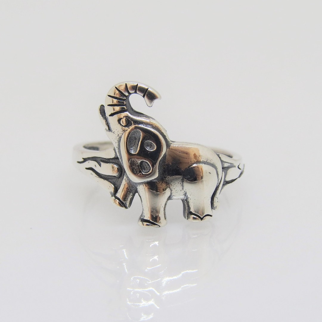 Vintage Sterling Silver Elephant Ring Size 7 - Etsy