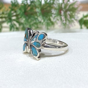 Vintage Sterling Silver Turquoise Butterfly Ring Size 7 - Etsy