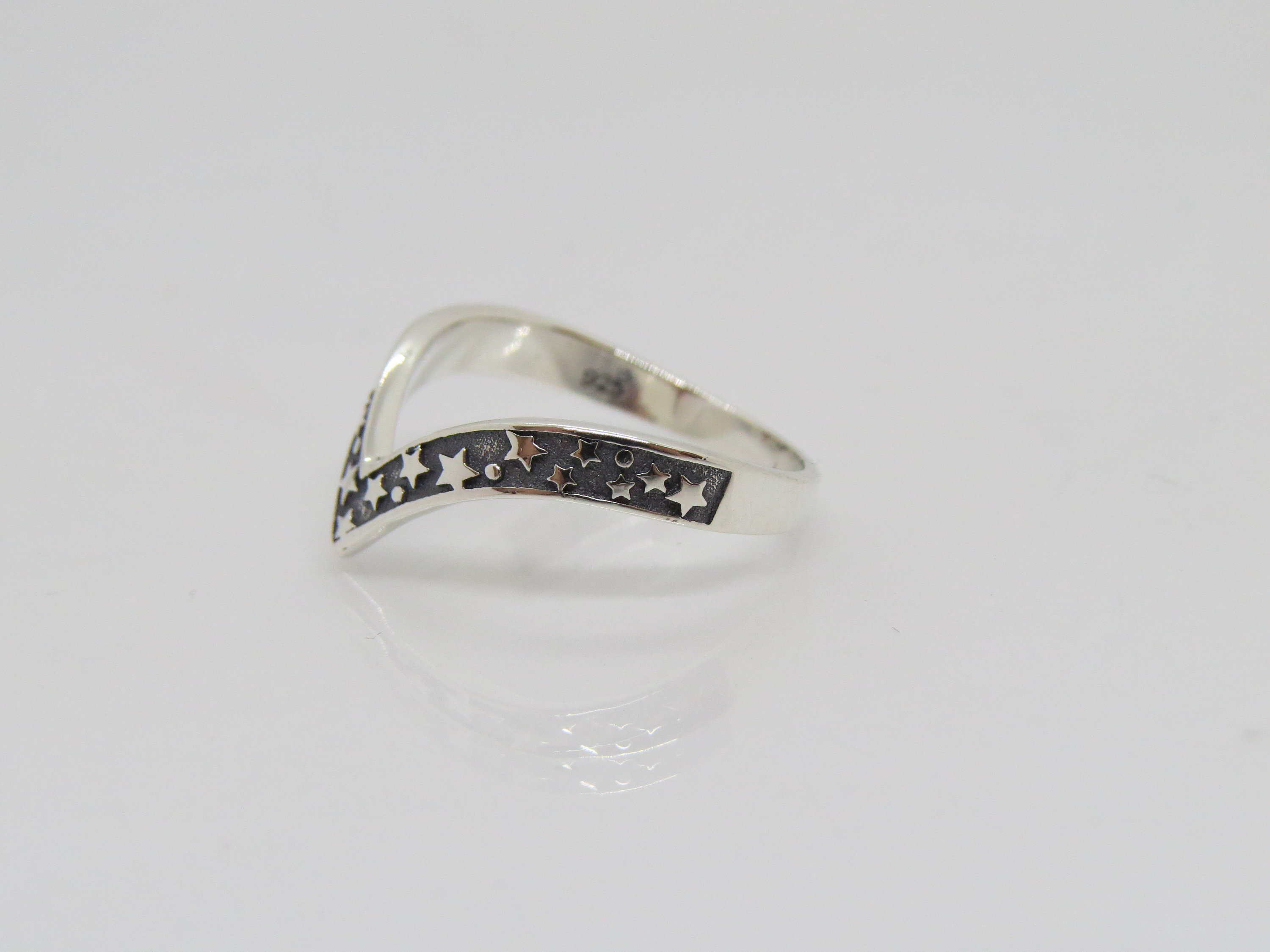 Vintage Sterling Silver V Shape Star Ring Size 7 - Etsy