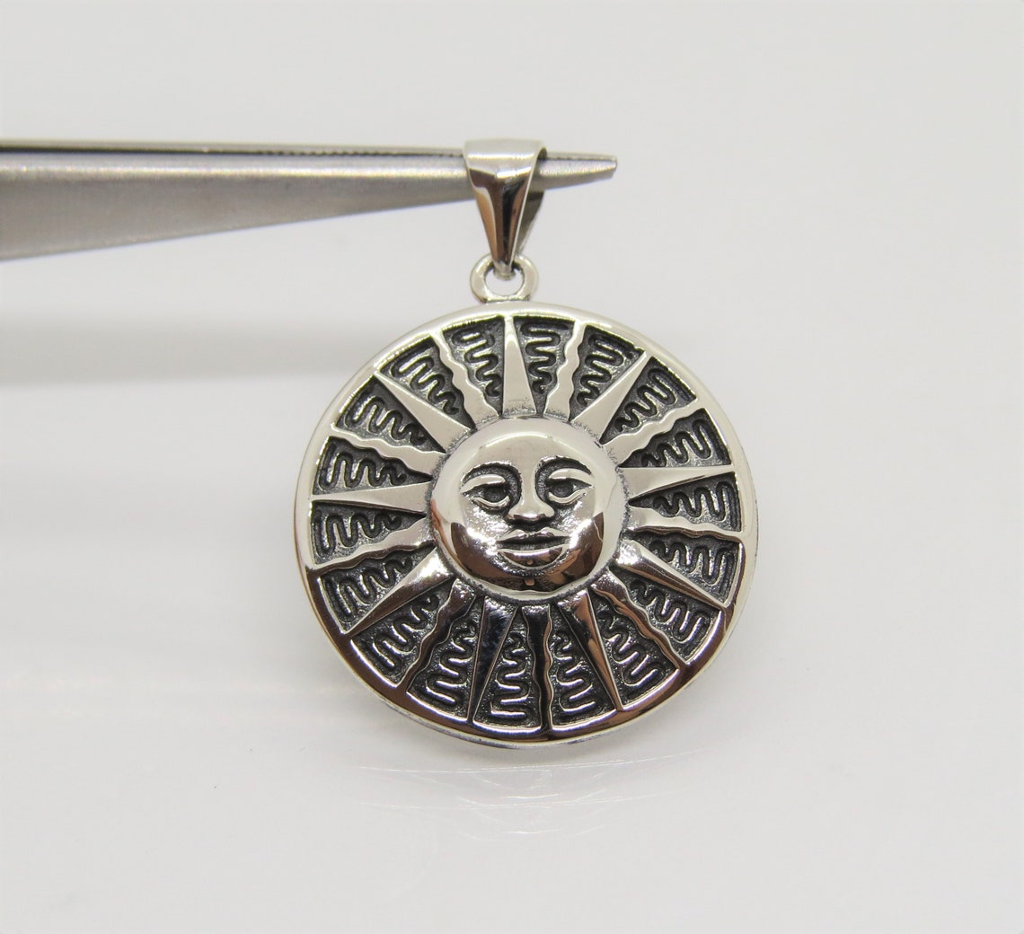 Vintage Sterling Silver Sun Charm Pendant - Etsy
