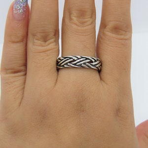 Vintage Sterling Silver Rope Unisex Band Ring Size 10 - Etsy