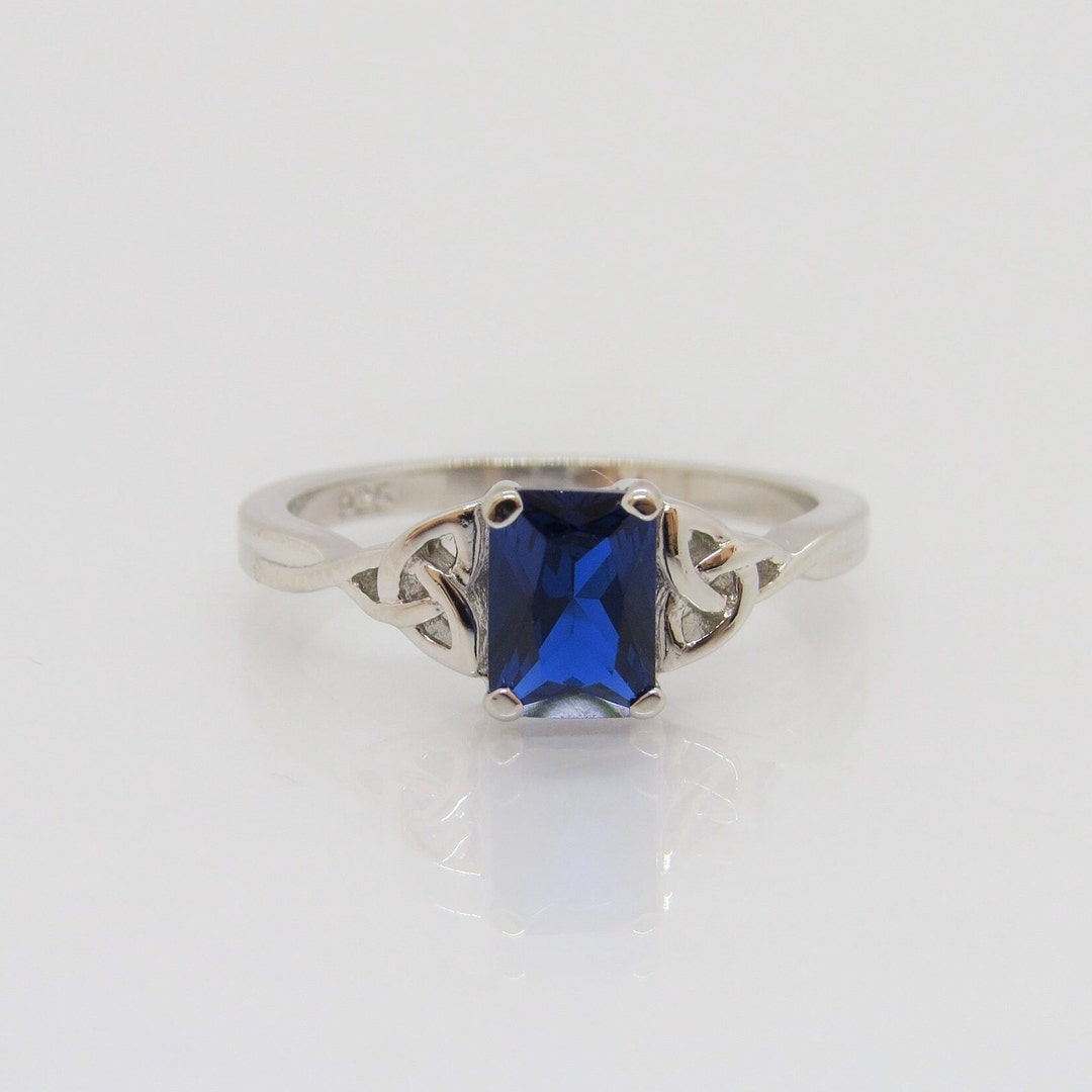Sterling Silver Celtic Blue Sapphire Ring. - Etsy