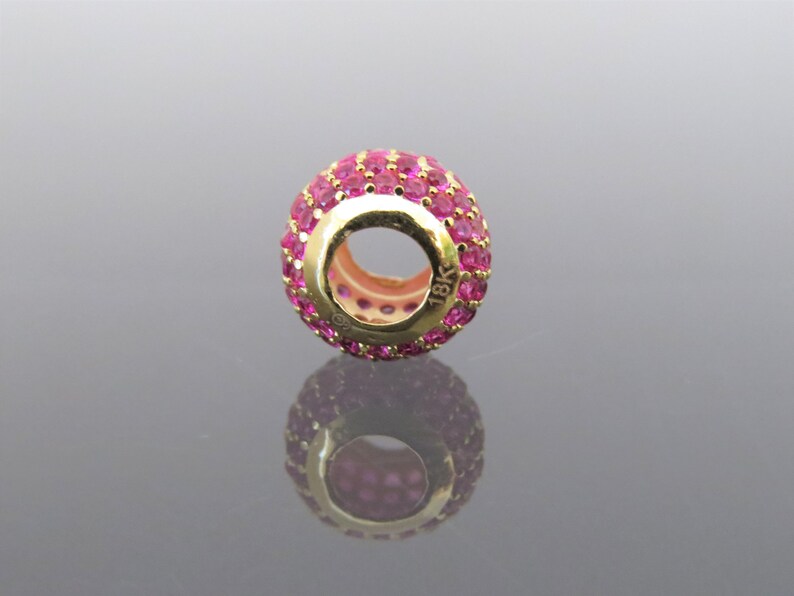 Vintage 18K Solid Yellow Gold Ruby Ball Slide Pendant - Etsy