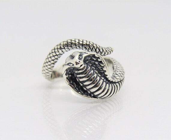 Vintage Sterling Silver Cobra Ring Size 8 | Etsy