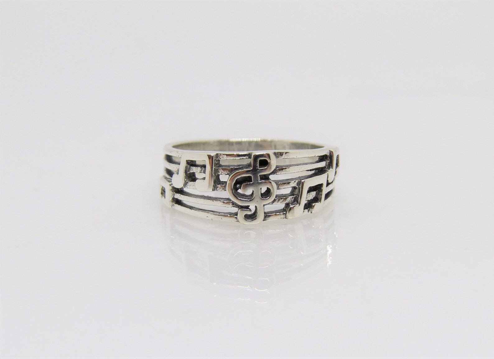 Vintage Sterling Silver Music Notes Band Ring Size 7 | Etsy