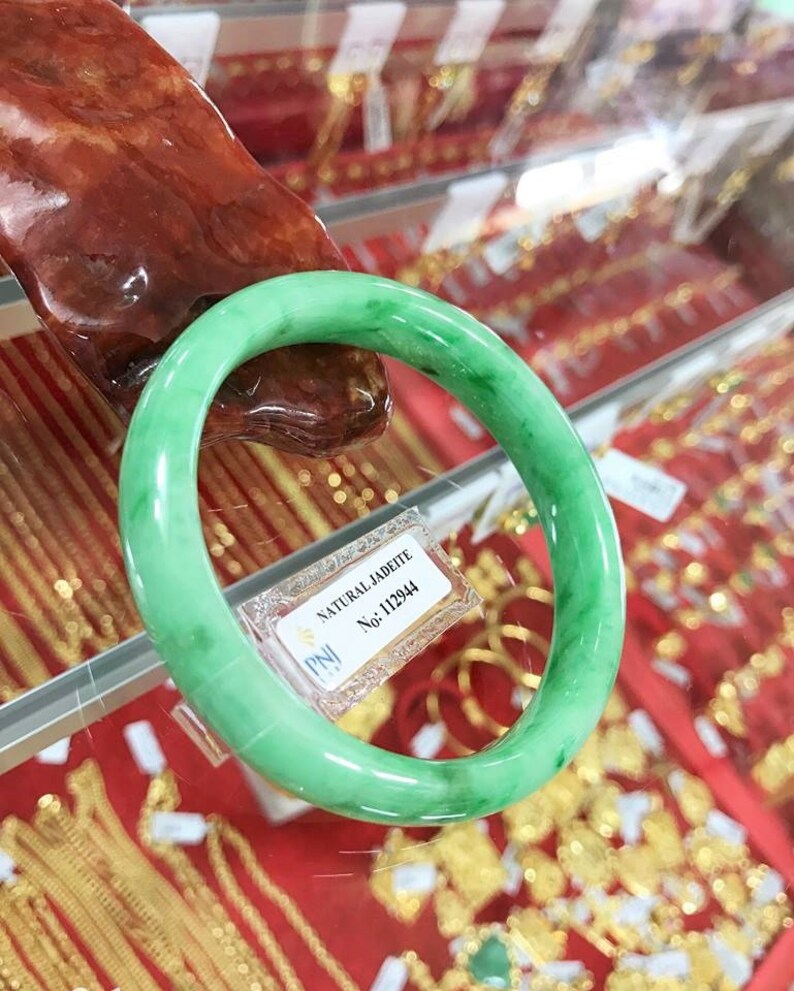 Vintage Translucent Natural Green Jade Jadeite Bangle Bracelet | Etsy