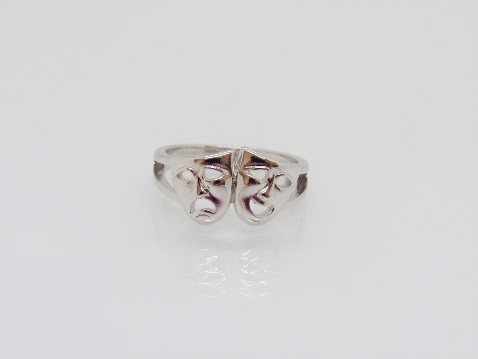 Vintage Sterling Silver Happy Sad Band Ring Size 4 - Etsy