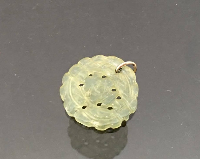 Vintage Jewelry Carved Natural Green Jade Jadeite Charm Pendant - Etsy
