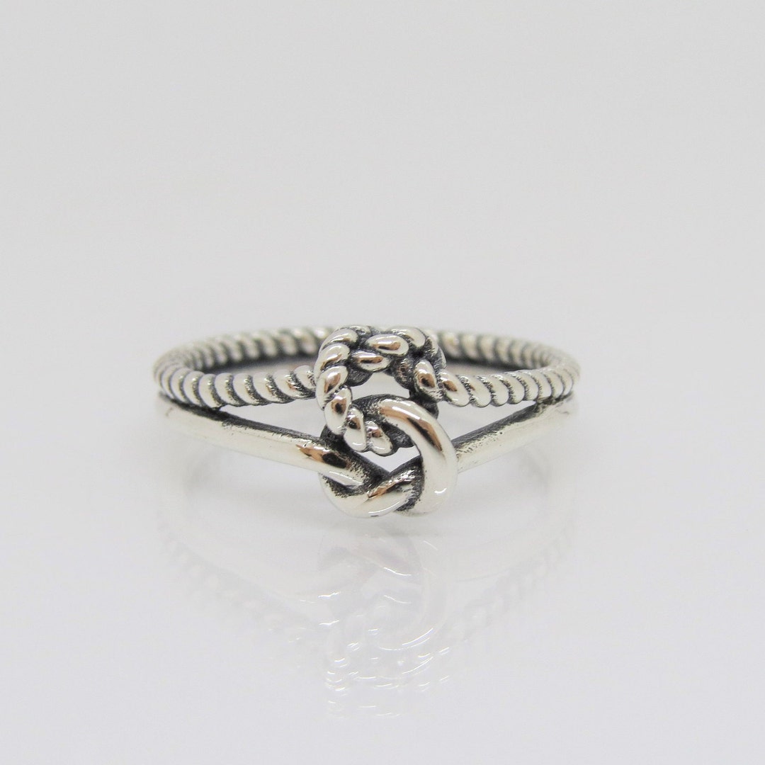 Vintage Sterling Silver Rope Knot Ring Size 9 - Etsy