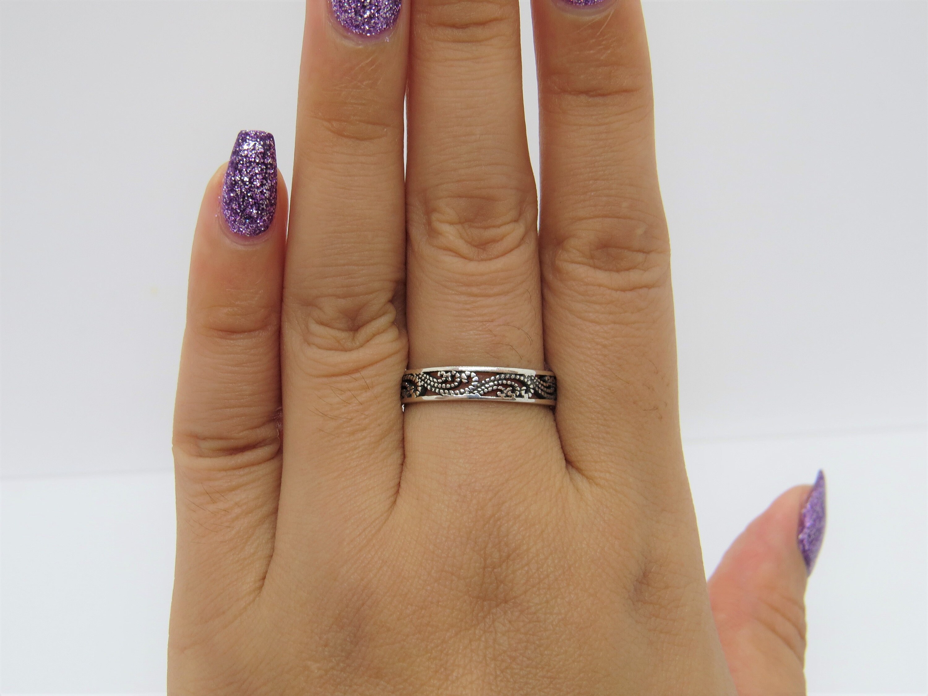 Vintage Sterling Silver Filigree Band Ring Size 7 - Etsy