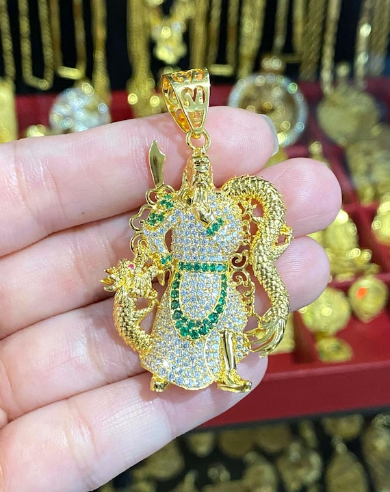 Vintage 15K 610 Solid Yellow Gold Emerald & White Top… - Gem