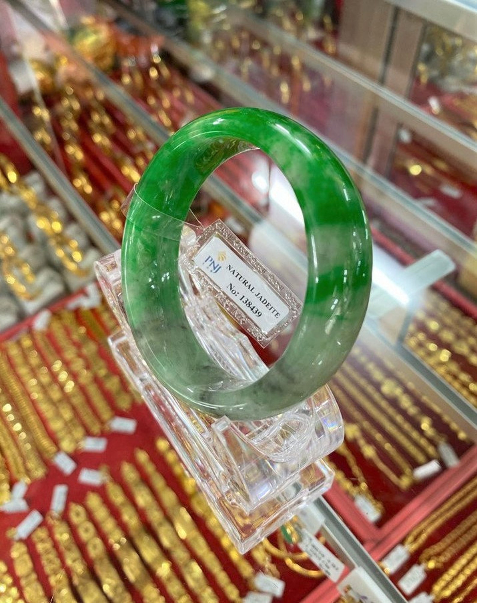 Translucent Natural Green Grey Jadeite Jade Vintage Bangle | Etsy