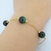 Vintage 18K Solid Yellow Gold Green Cat's Eye Link - Etsy