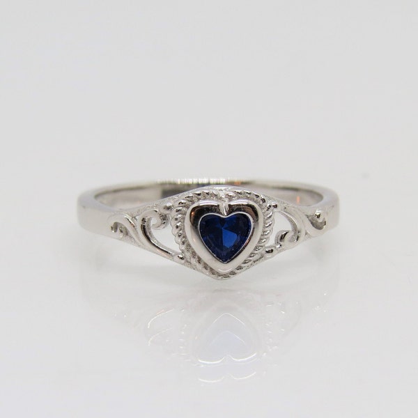 Blue Heart Ring - Etsy