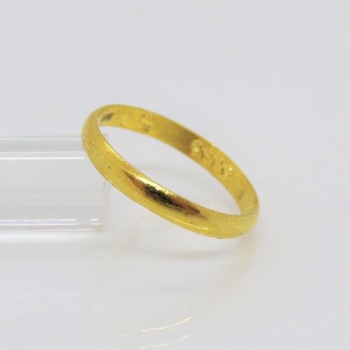 Vintage 24K 9999 Solid Gold Wedding Band Ring Size 10.5 - Etsy