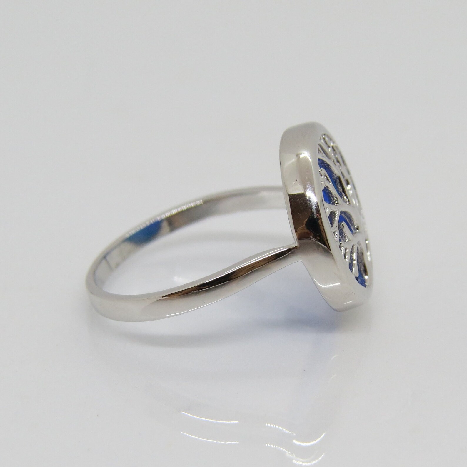 Vintage Sterling Silver Blue Opal Tree of Life Dome Ring Size 8 - Etsy