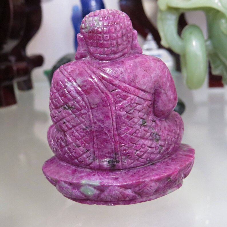 Antique Vintage 1256ct RED RUBY ZOISITE Carved Buddha Statue | Etsy