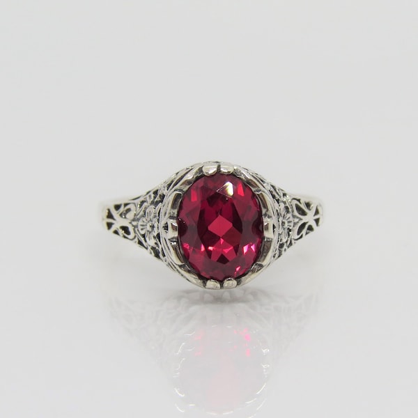 Ruby Filigree Ring - Etsy