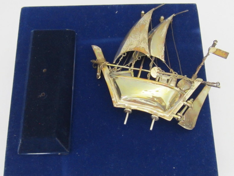 Vintage Sterling Silver Sail Boat Ship Statue With Gift Box - Etsy