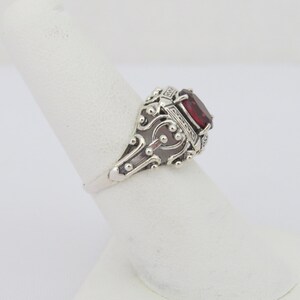 Vintage Sterling Silver Natural Oval Garnet Ring Size 8 - Etsy