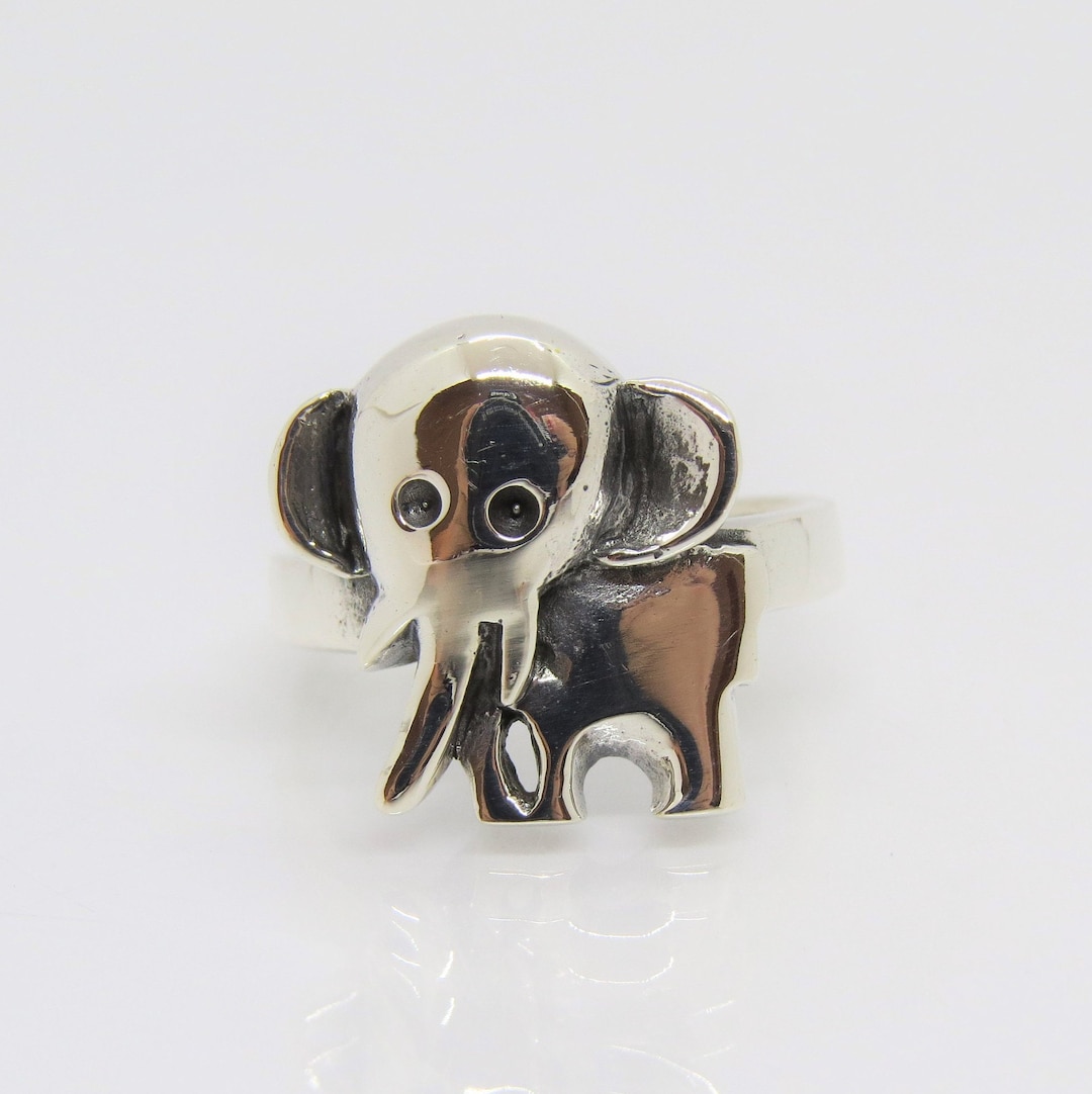 Vintage Sterling Silver Elephant Ring Size 7 - Etsy