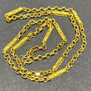 Vintage 24K 980 Pure Gold Dragon Rolo Link Chain Necklace 19'' - Etsy
