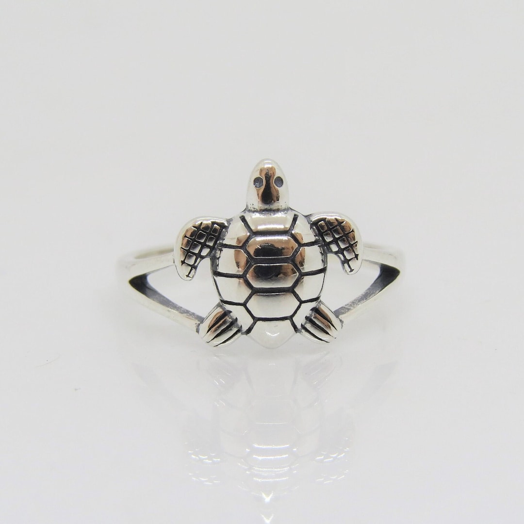 Vintage Sterling Silver Turtle Ring Size 6 - Etsy