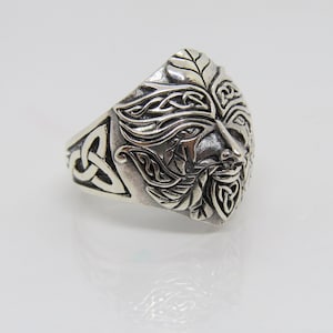 Vintage Sterling Silver Green Man Men's Ring Size 12 - Etsy