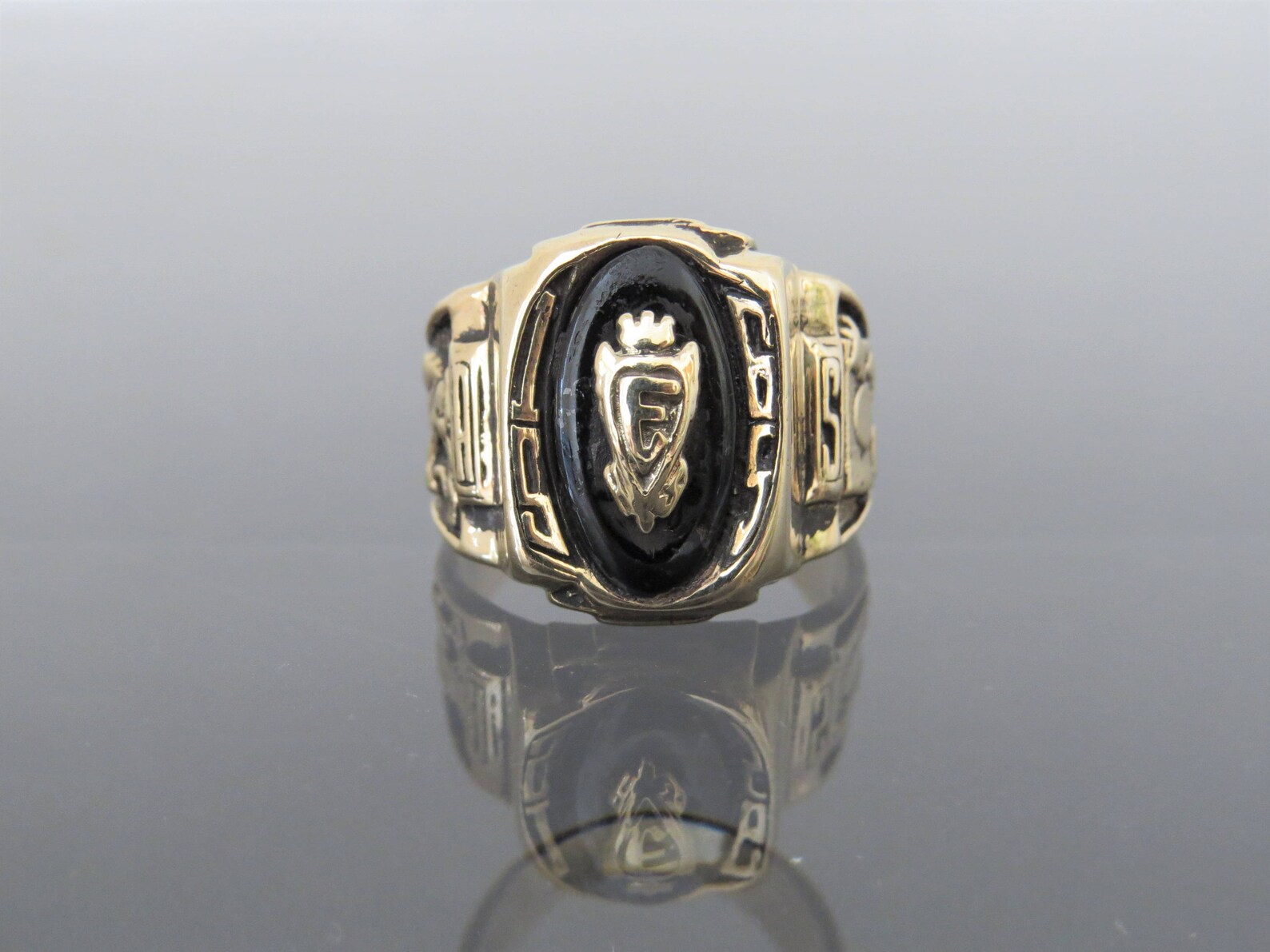Vintage 10K Solid Yellow Gold Black Onyx 1965 Class Ring - Etsy